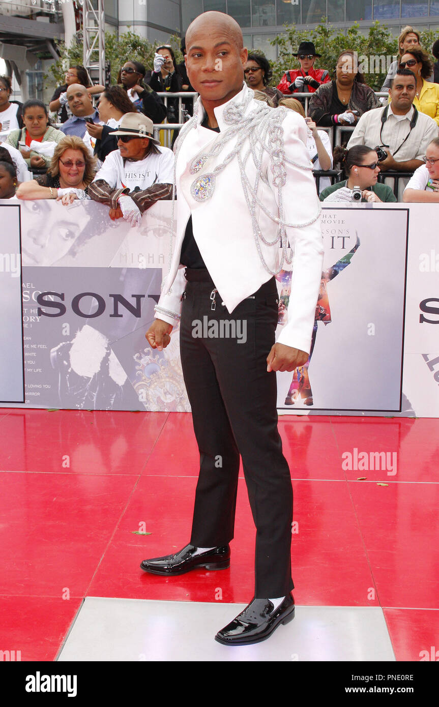 Travis Payne arriving at the Los Angeles Premiere of Michael Jackson's ...