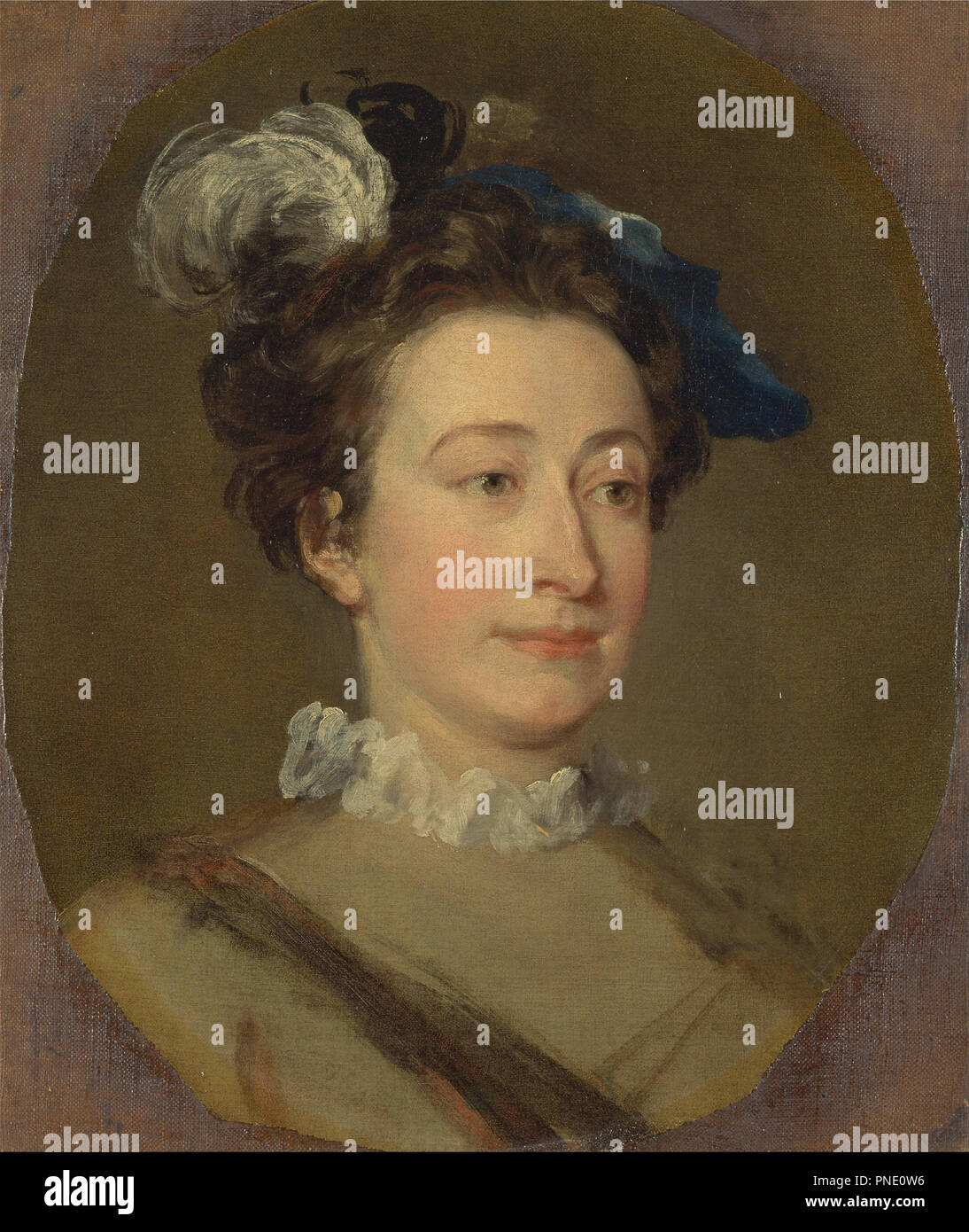 Girl in a Plumed Hat. Date/Period: Ca. 1740. Painting. Oil on canvas ...