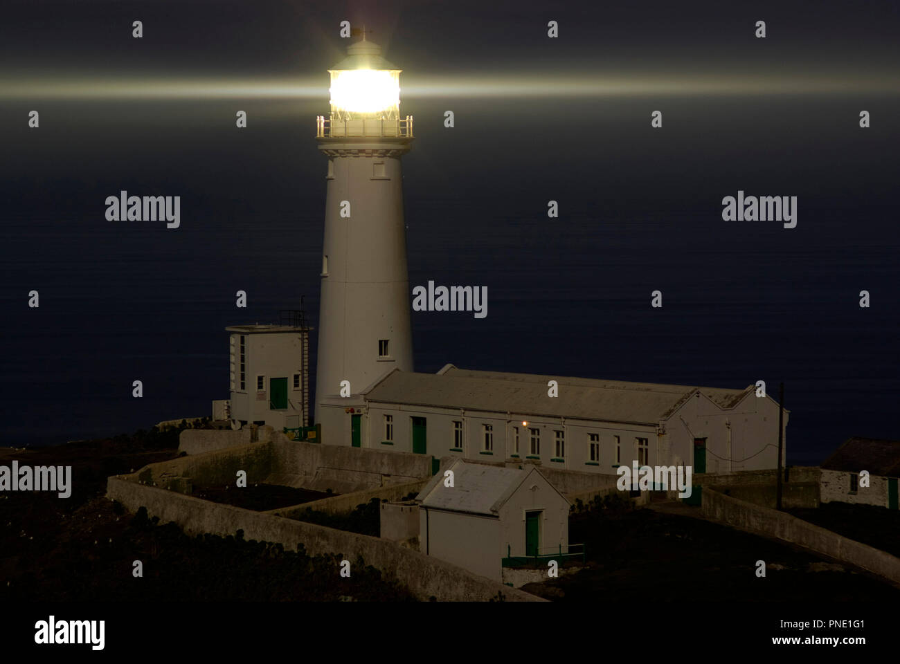 South Stack Lighthouse at Night Stock Photo - Alamy
