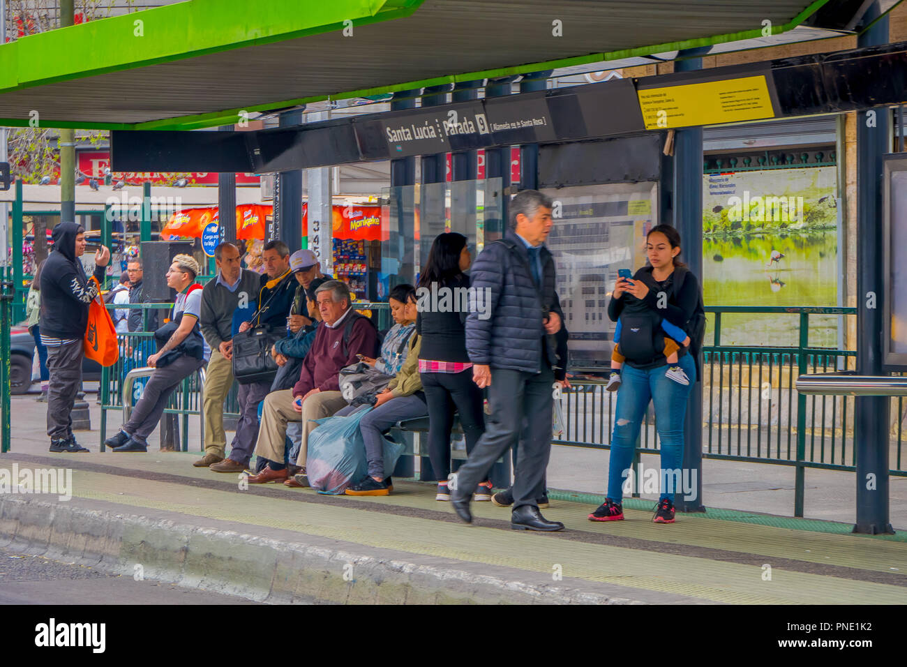 Bus stop in santiago hi-res stock photography and images - Alamy