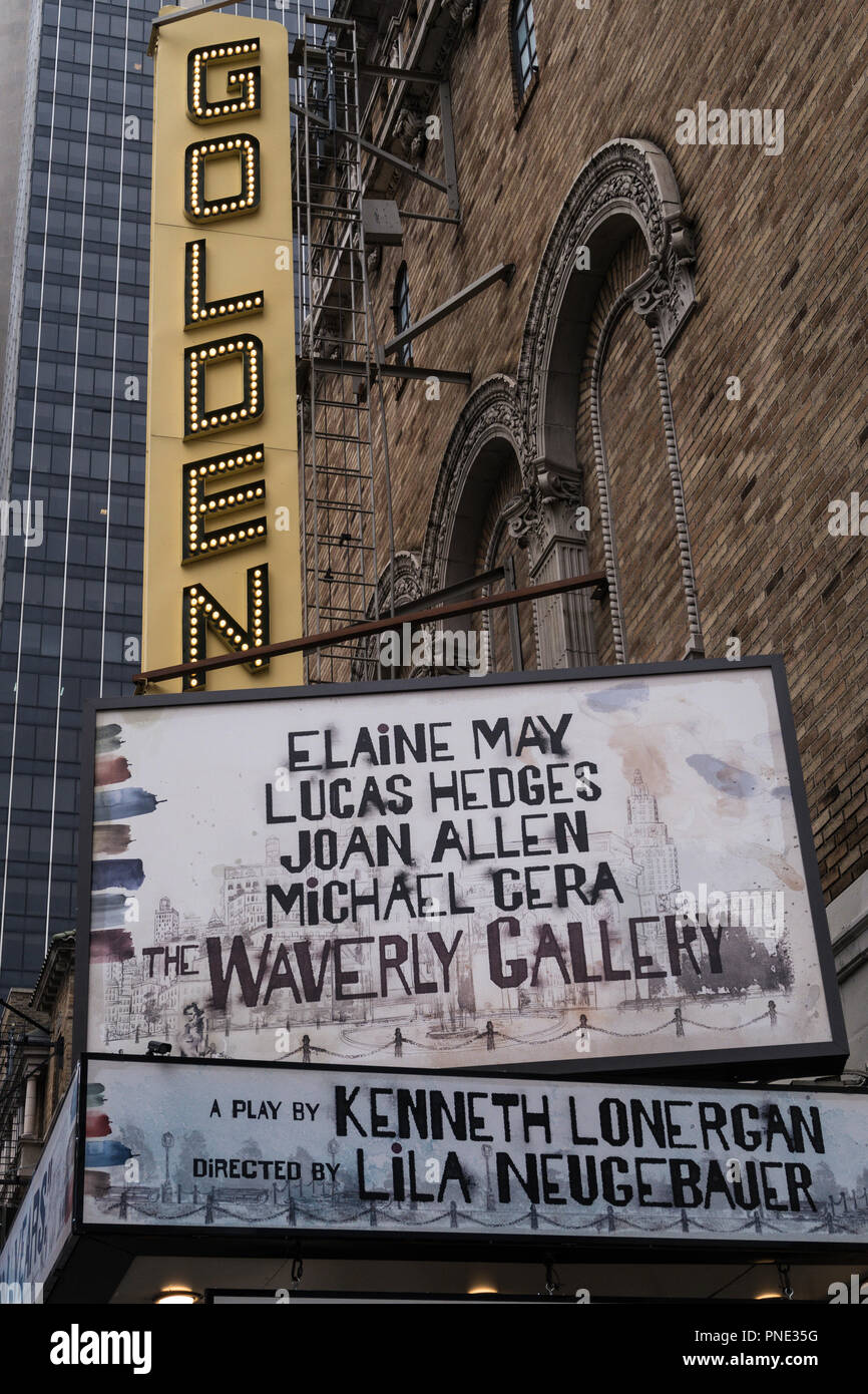 Golden Theater Featuring "The Waverly Gallery", NYC, USA Stock Photo ...