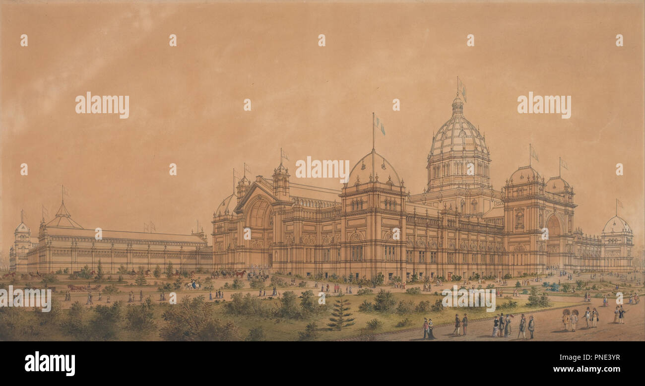 The Exhibition Building Melbourne 1880, the South West Aspect of the ...