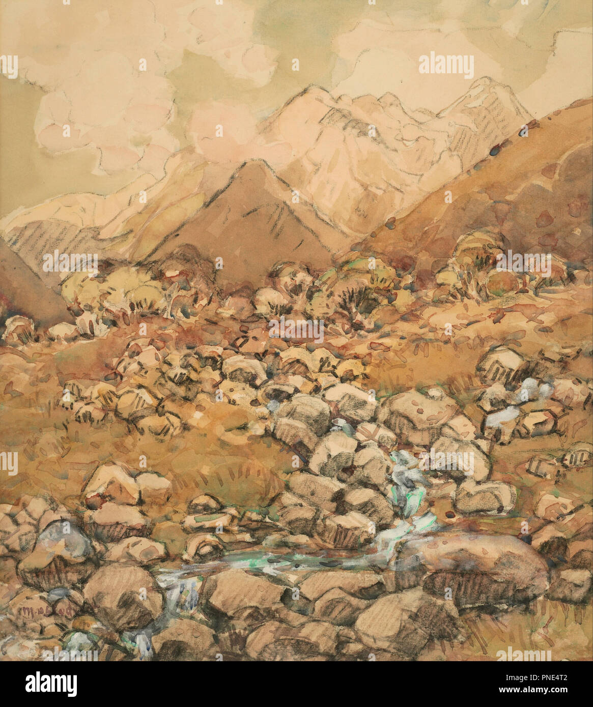 View of Mount Cook. Date/Period: Ca. 1930. Watercolours. Watercolour ...