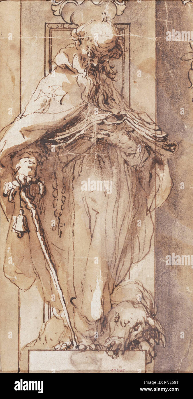 Saint Anthony the Abbot. Date/Period: Ca. 1645. Drawing. Pen and ink ...