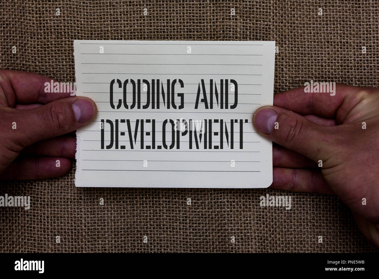 Text sign showing Coding And Development. Conceptual photo Programming Building simple assembly ...