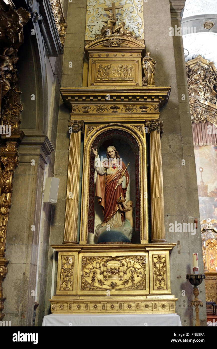 Porto, Portugal - March 4, 2015: Jesus Christ statue from old St ...