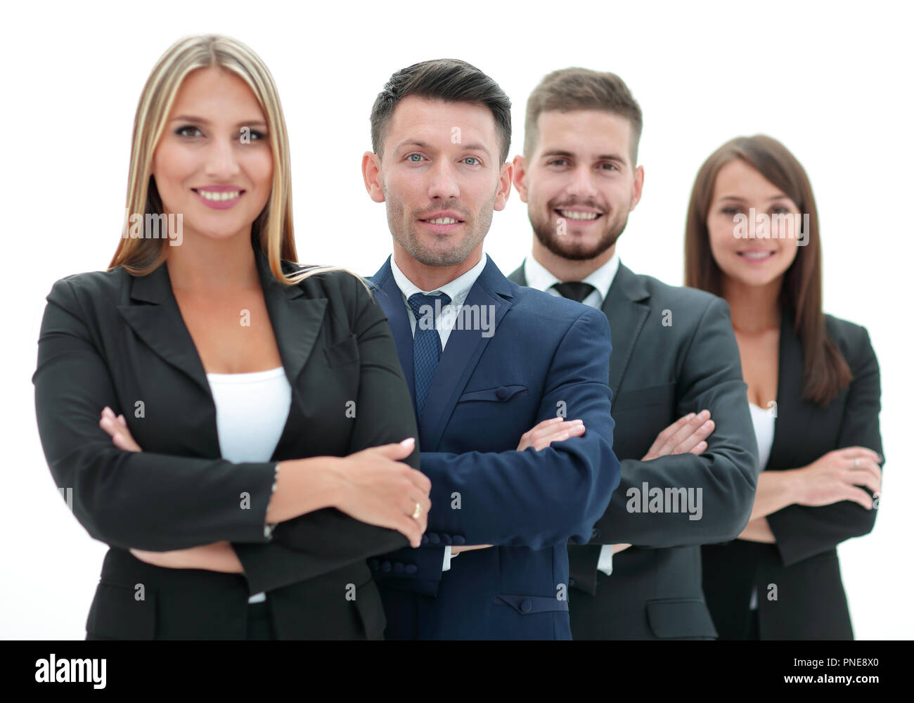 confident business team standing next to each other Stock Photo - Alamy