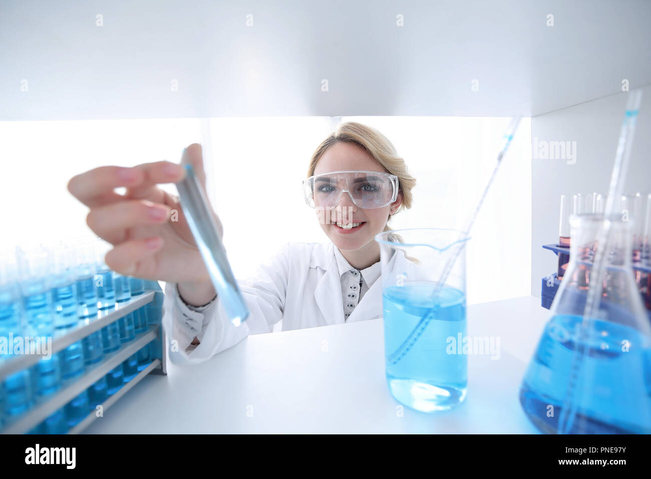 closeup.portrait of doctor biologist in the lab Stock Photo - Alamy