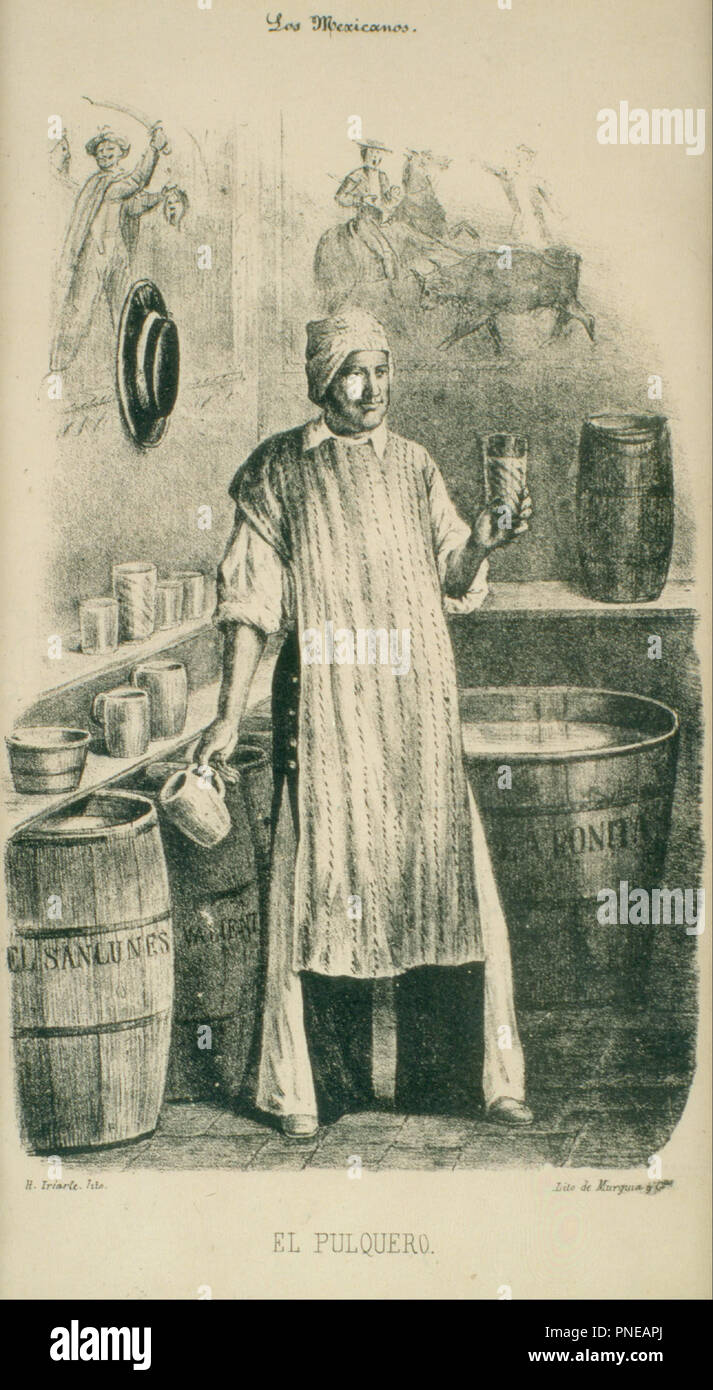 El pulquero The Pulque Seller. Date/Period: 1853 - 1855. Lithograph ...