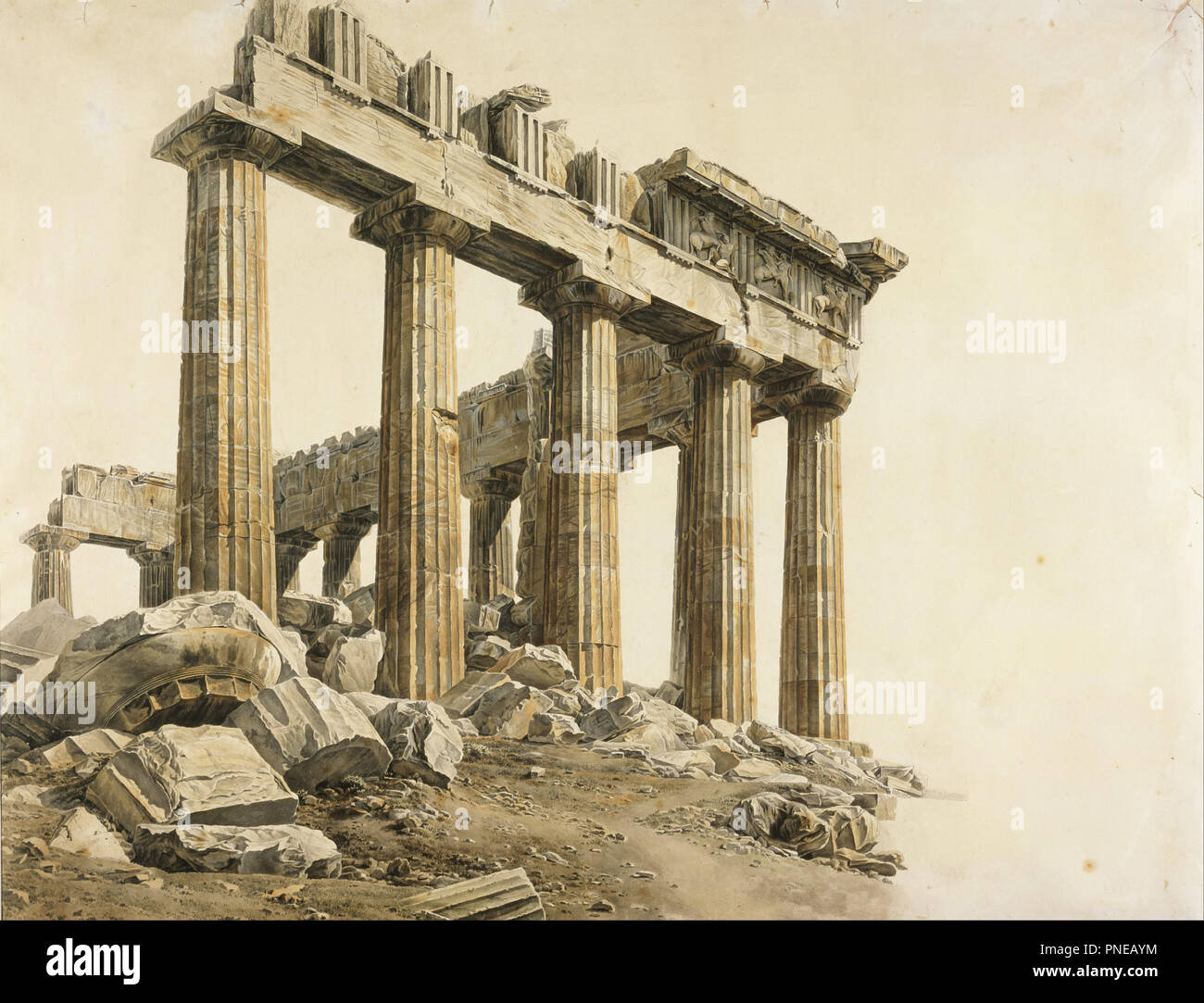 The South-east Corner of the Parthenon, Athens. Date/Period: 1803 ...