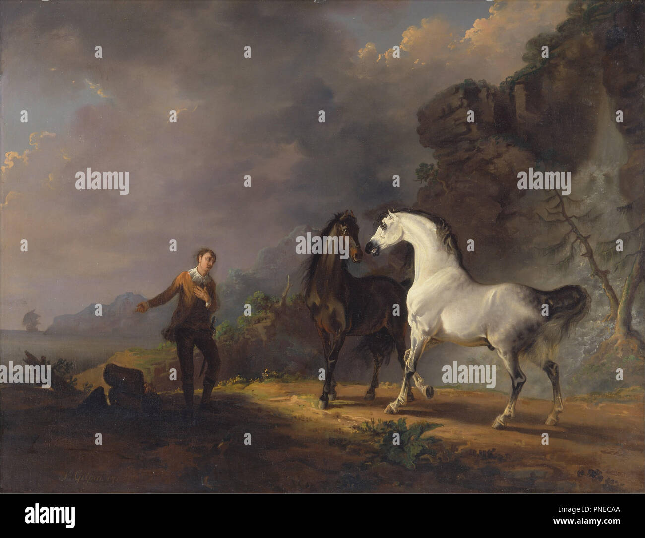 Gulliver Addressing the Houyhnhnms. Date/Period: 1769. Painting. Oil on ...