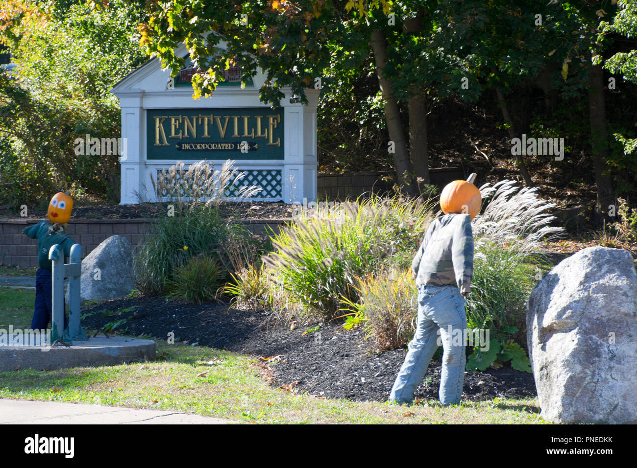 Pumpkin people is a month long event displaying mannequins with pumpkin ...