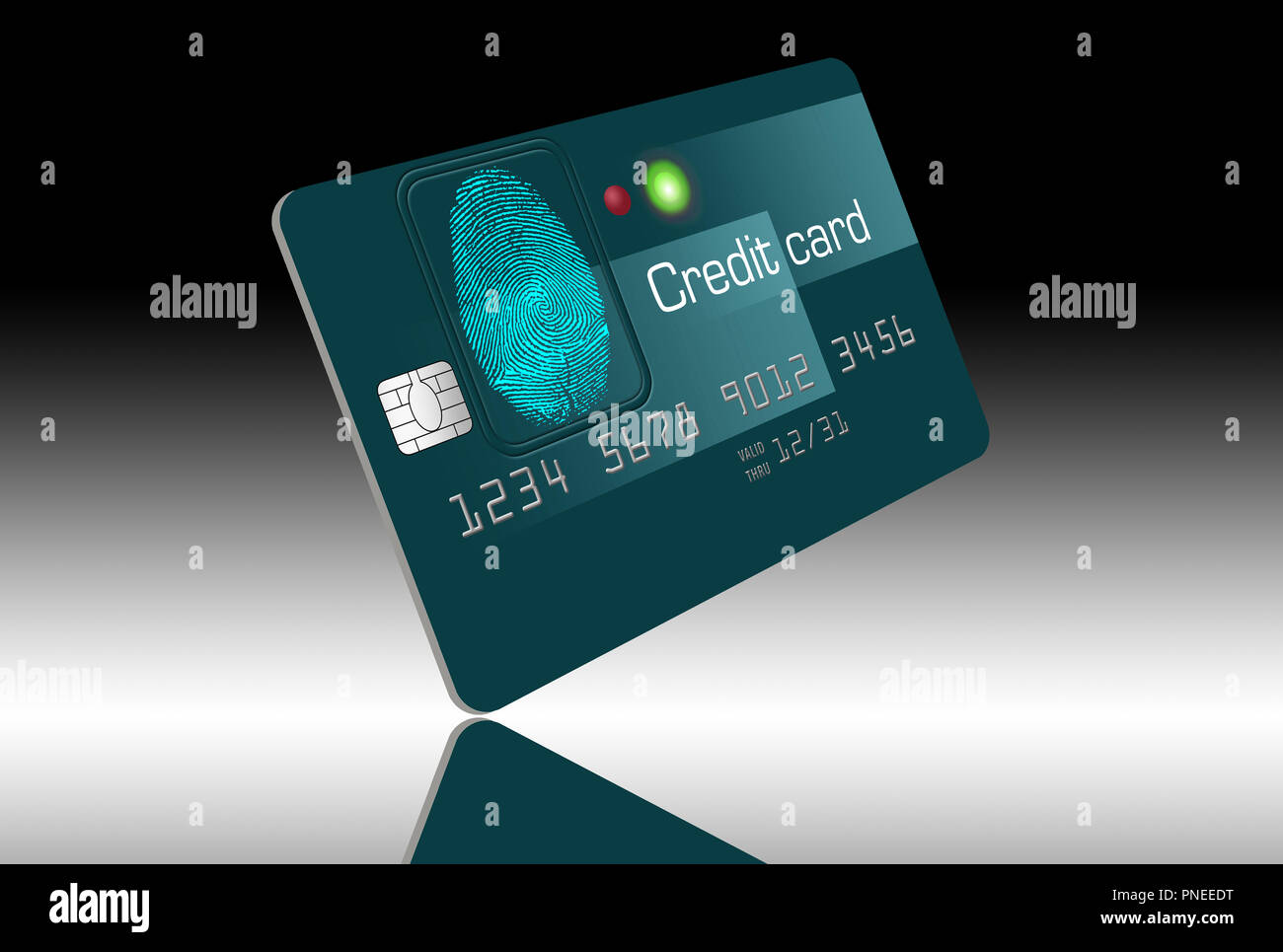 This is a version of a fingerprint identification credit card which ...