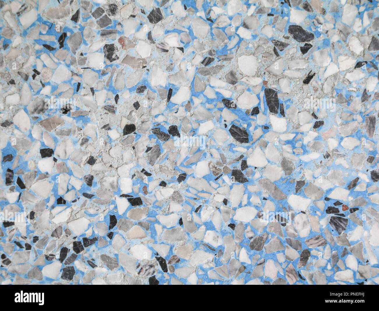 Stone wall texture, Terrazzo Marble surface floor pattern and blue ...