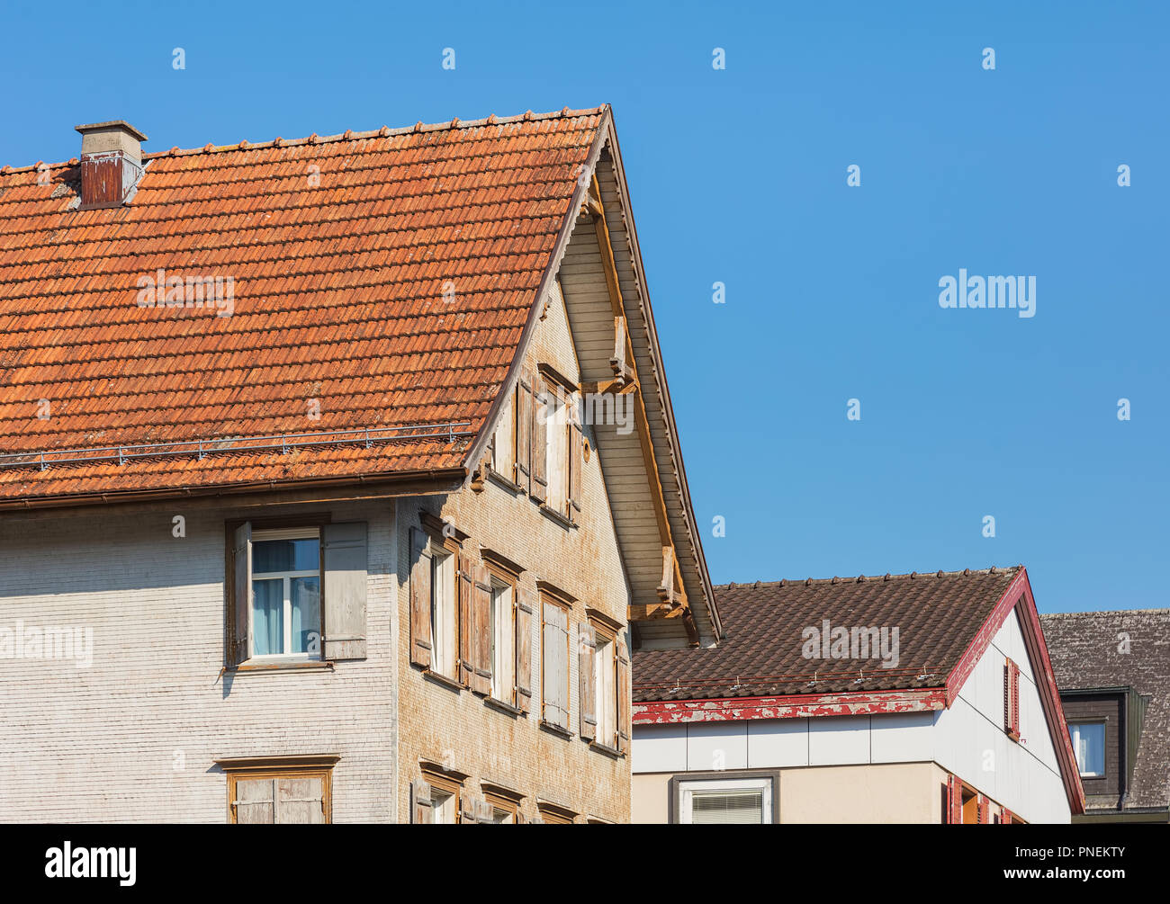 Roofs of traditional houses in central Europe Stock Photo - Alamy