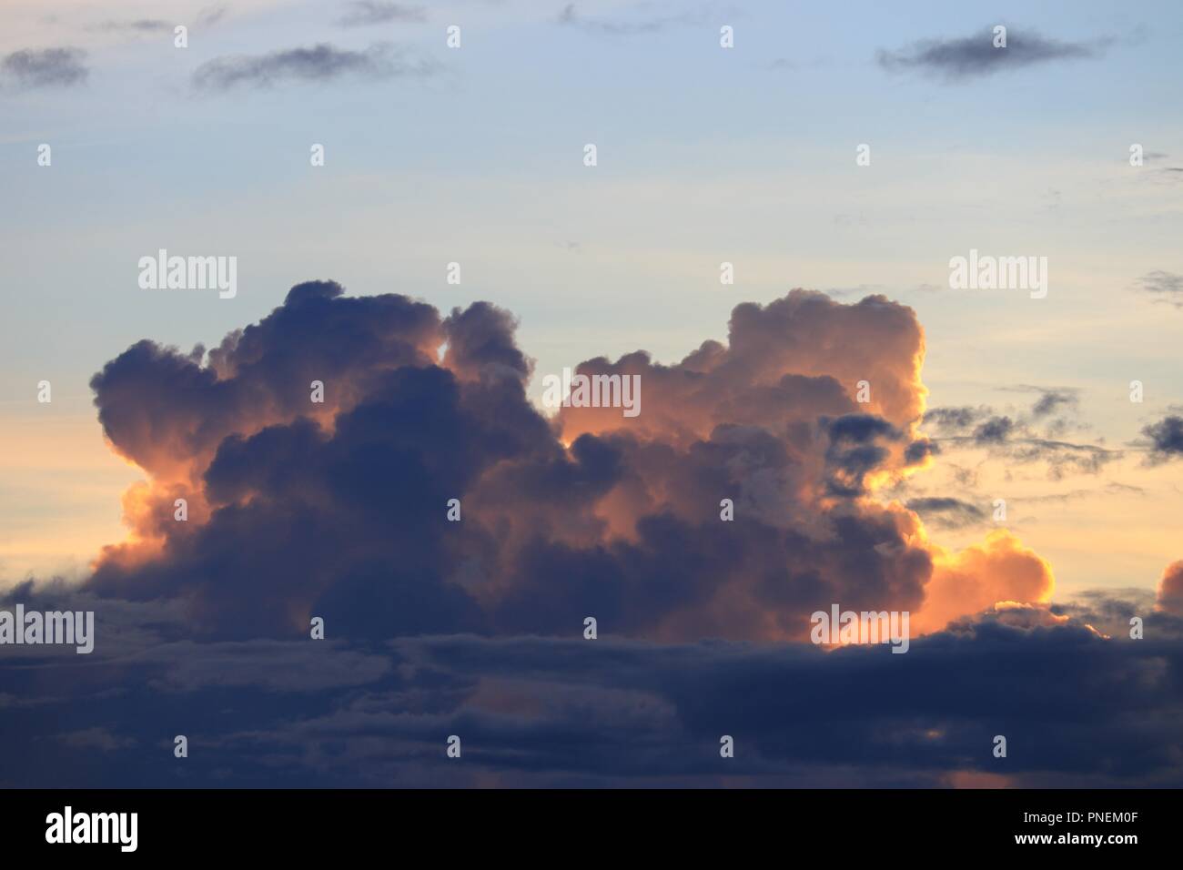 sky in sunset and raincloud art beautiful in nature, space for add text ...