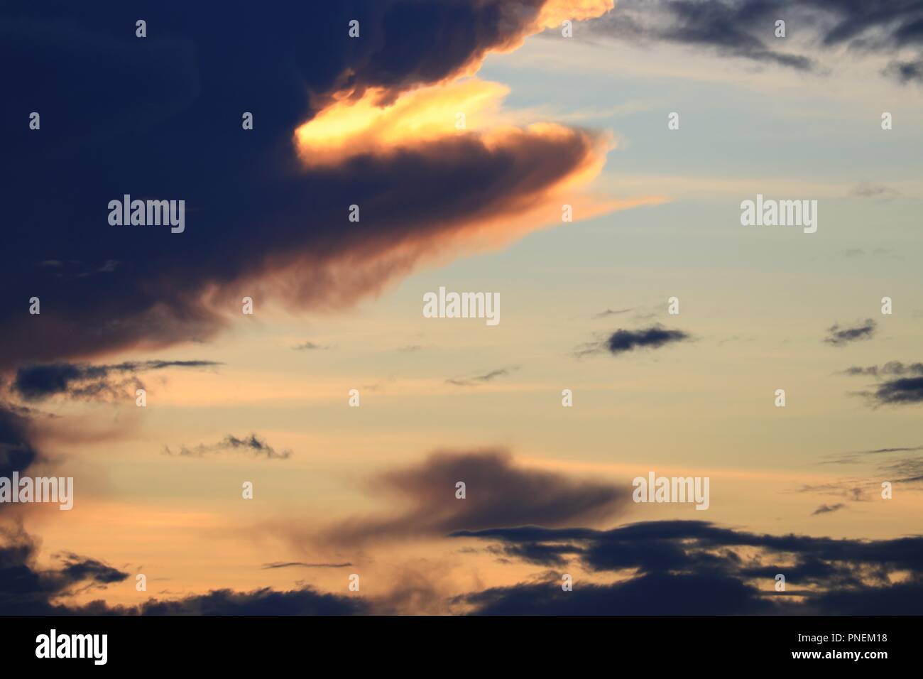 sky in sunset and raincloud art beautiful in nature, space for add text ...