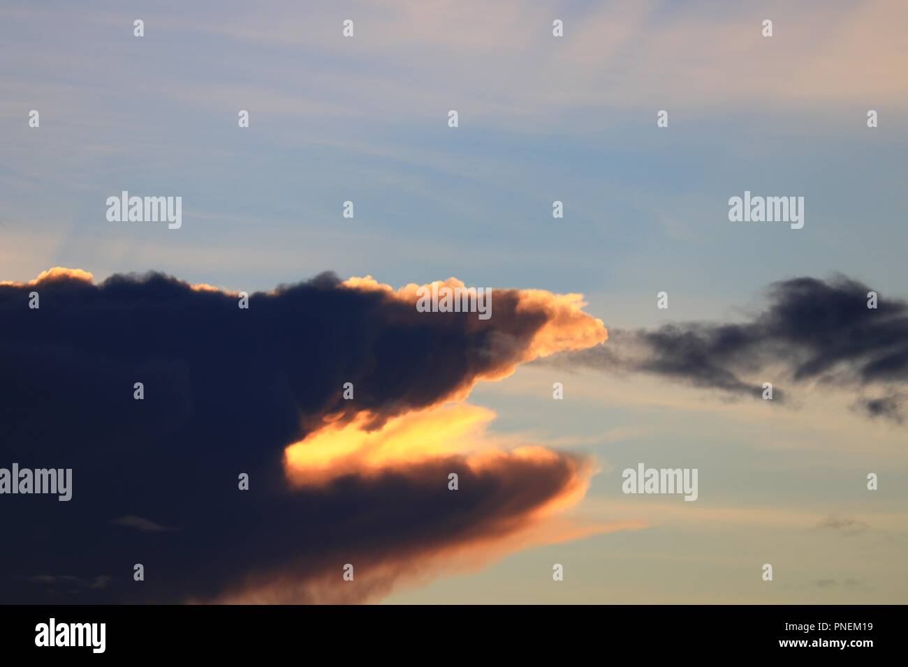 sky in sunset and raincloud art beautiful in nature, space for add text ...
