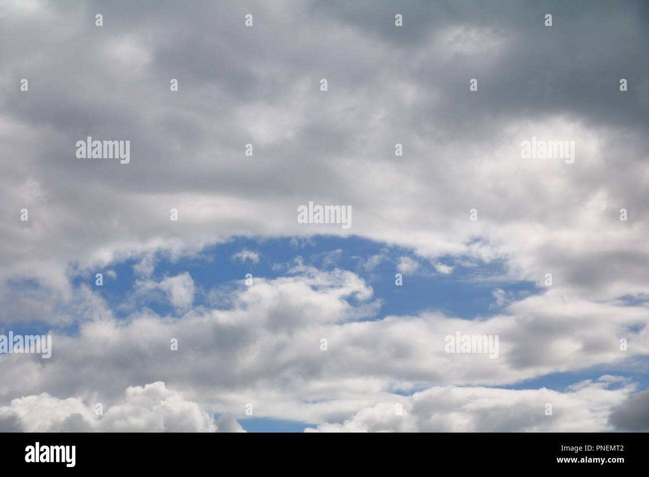 blue sky with big cloud and raincloud, art of nature beautiful and copy ...