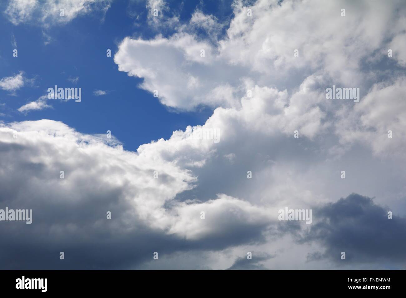 blue sky with big cloud and raincloud, art of nature beautiful and copy ...