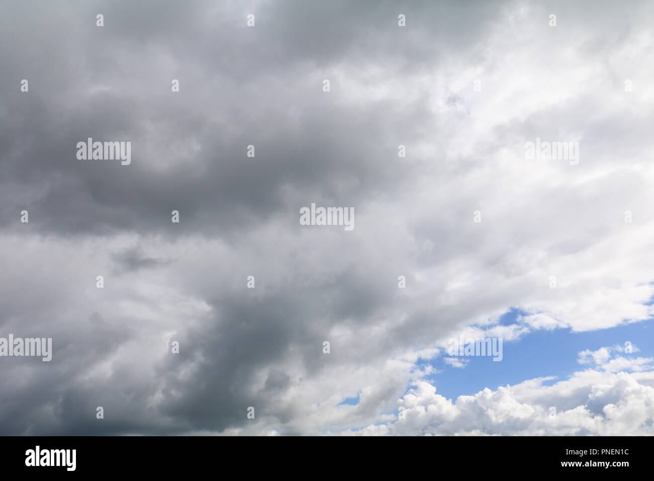 blue sky with big cloud and raincloud, art of nature beautiful and copy ...