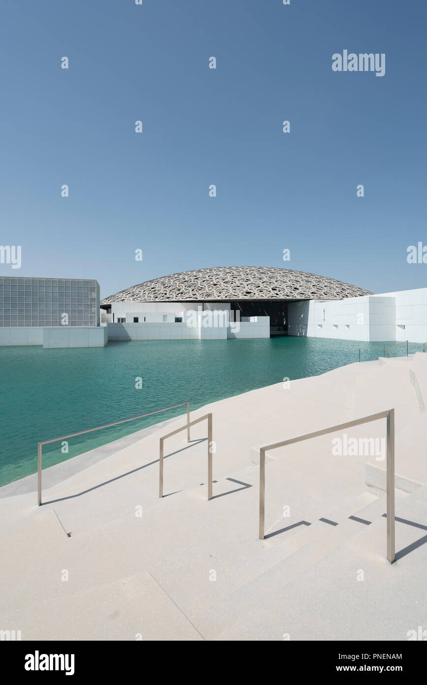 Exterior view of the Louvre Abu Dhabi at Saadiyat Island Cultural ...