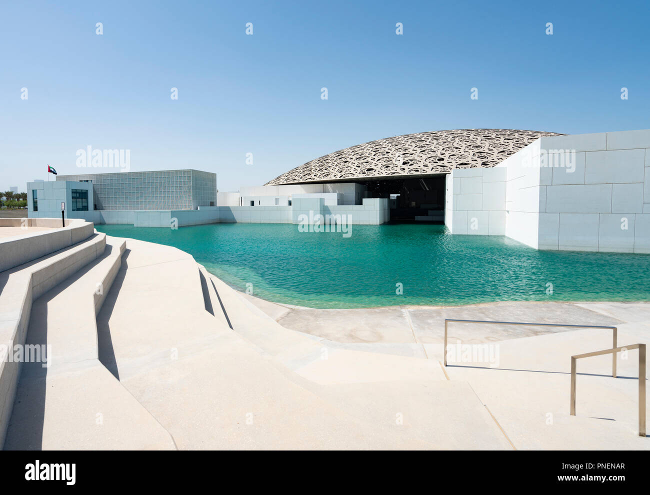 Exterior view of the Louvre Abu Dhabi at Saadiyat Island Cultural ...