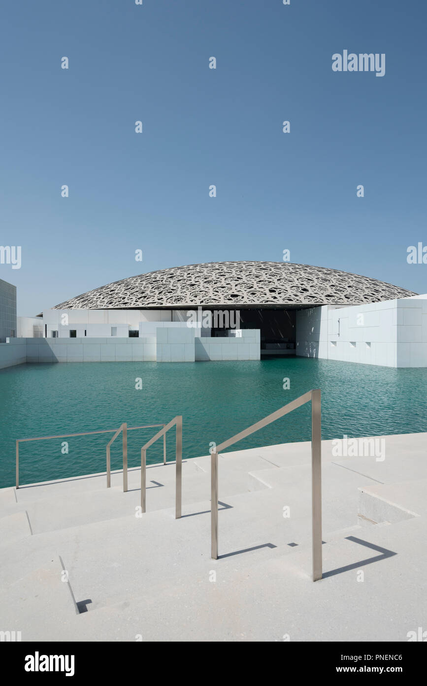 Exterior view of the Louvre Abu Dhabi at Saadiyat Island Cultural ...