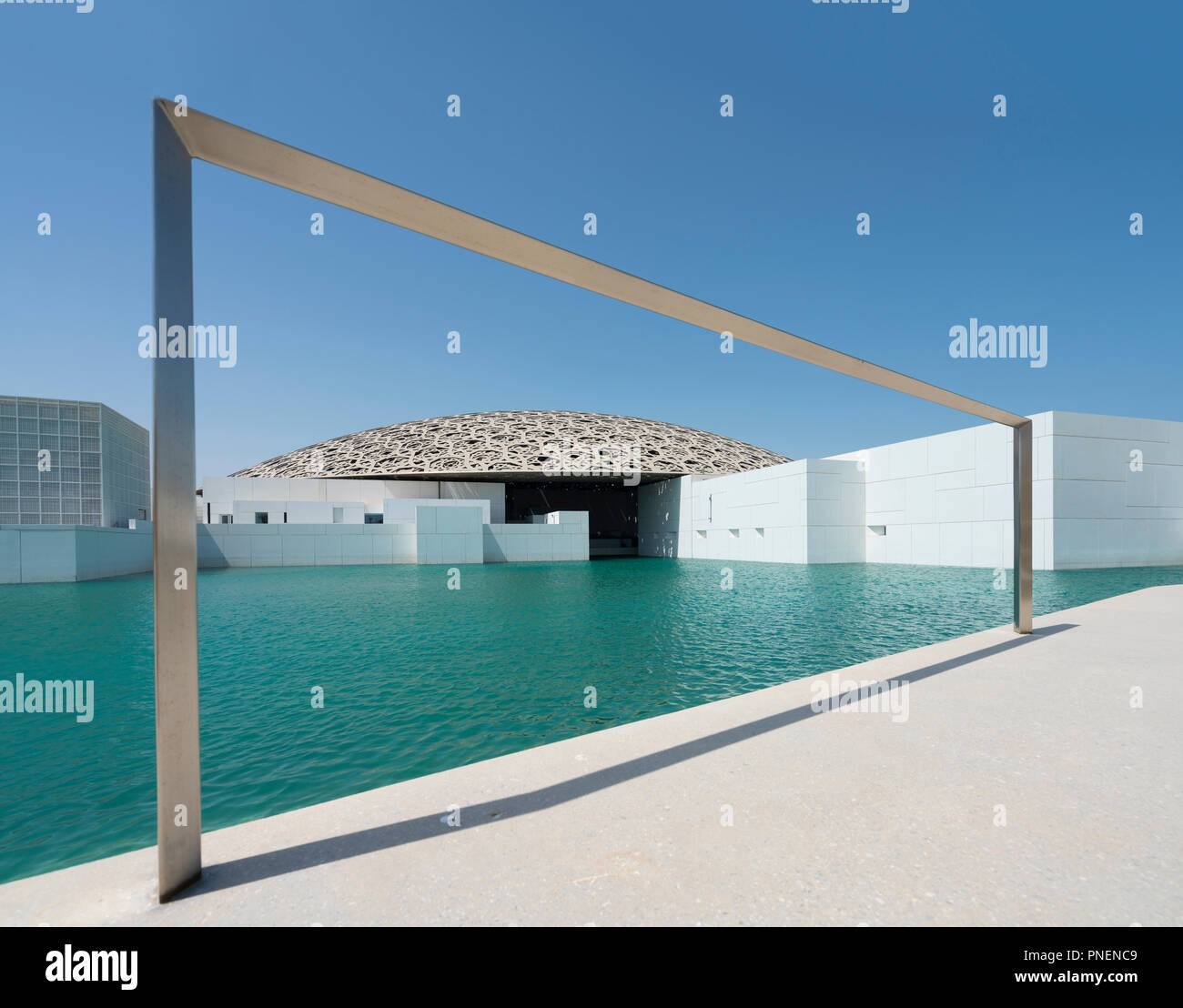 Exterior view of the Louvre Abu Dhabi at Saadiyat Island Cultural ...