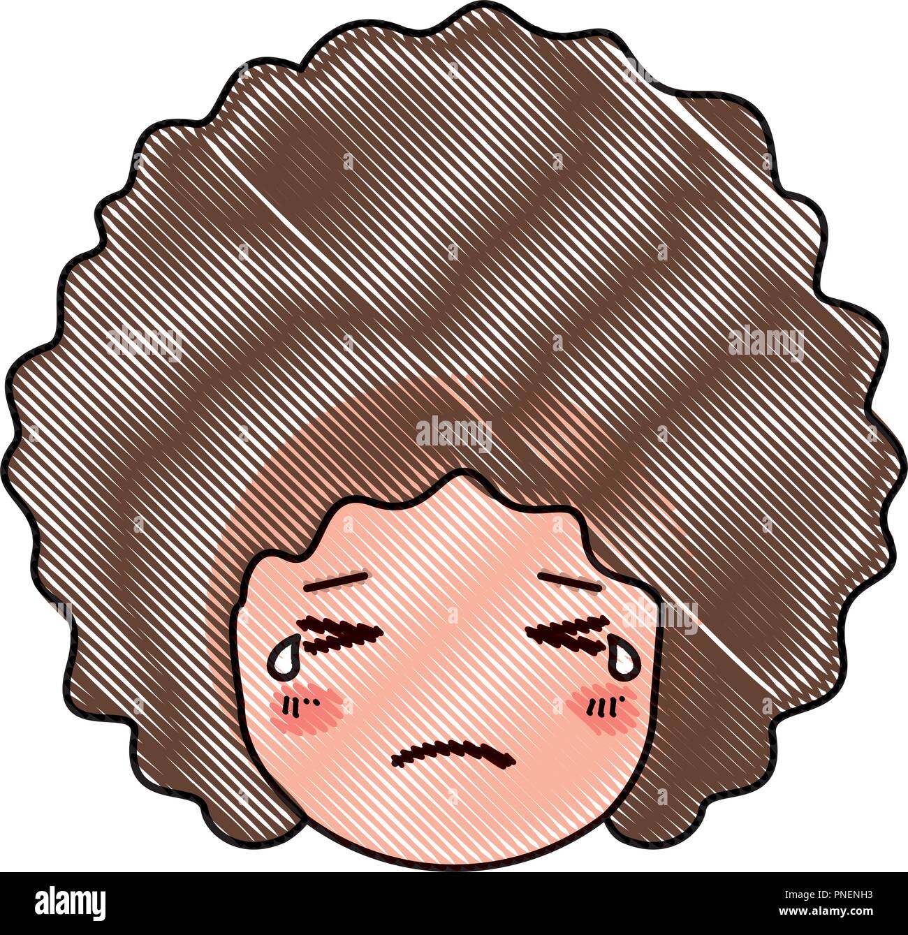 cartoon sad man head kawaii character Stock Vector Image & Art - Alamy