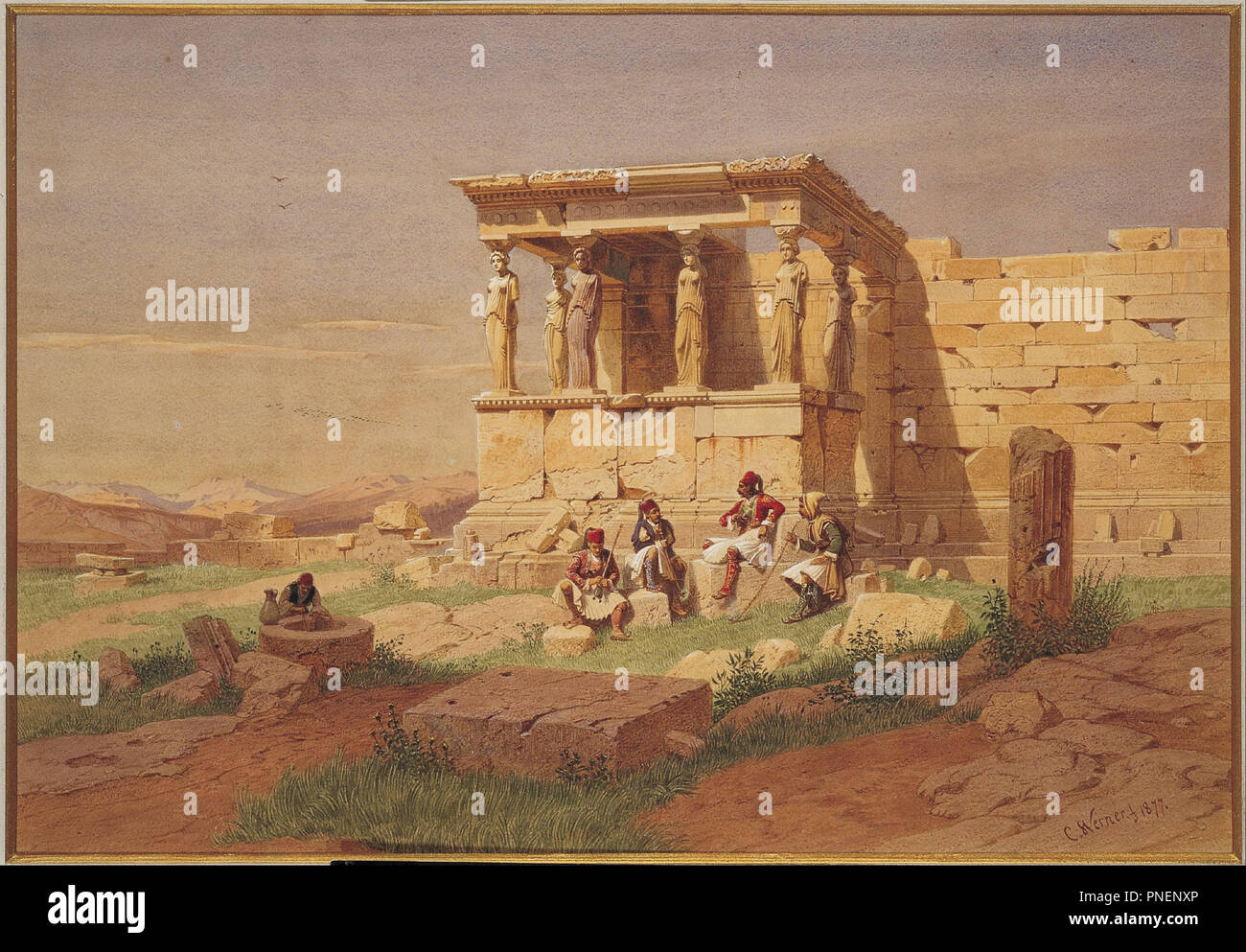 The Prostasis (portico) of the Caryatids on the Erechtheion. Date ...