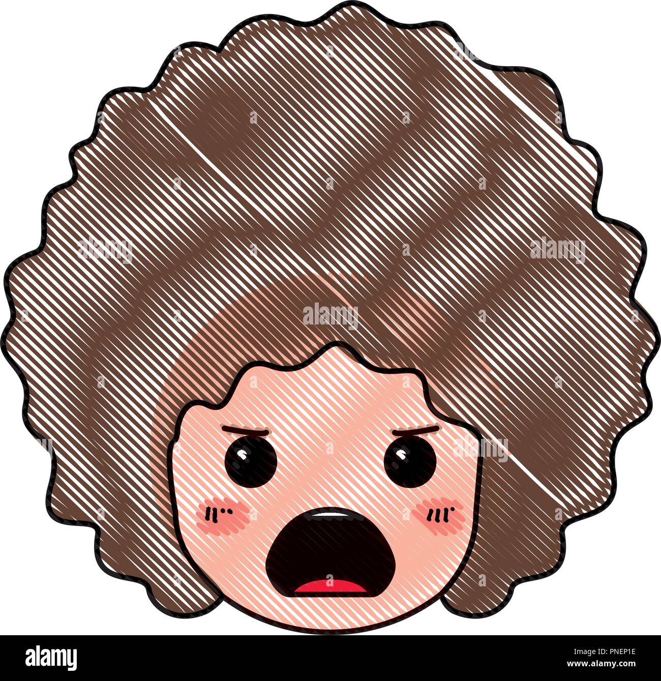 cartoon man angry head kawaii character Stock Vector Image & Art - Alamy