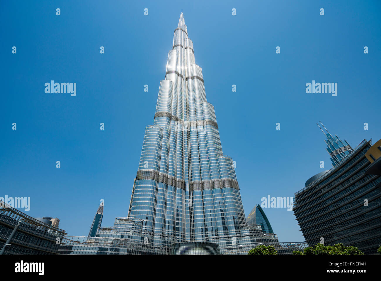 View of the Burj Khalifa skyscraper in Downtown Dubai, UAE Stock Photo ...
