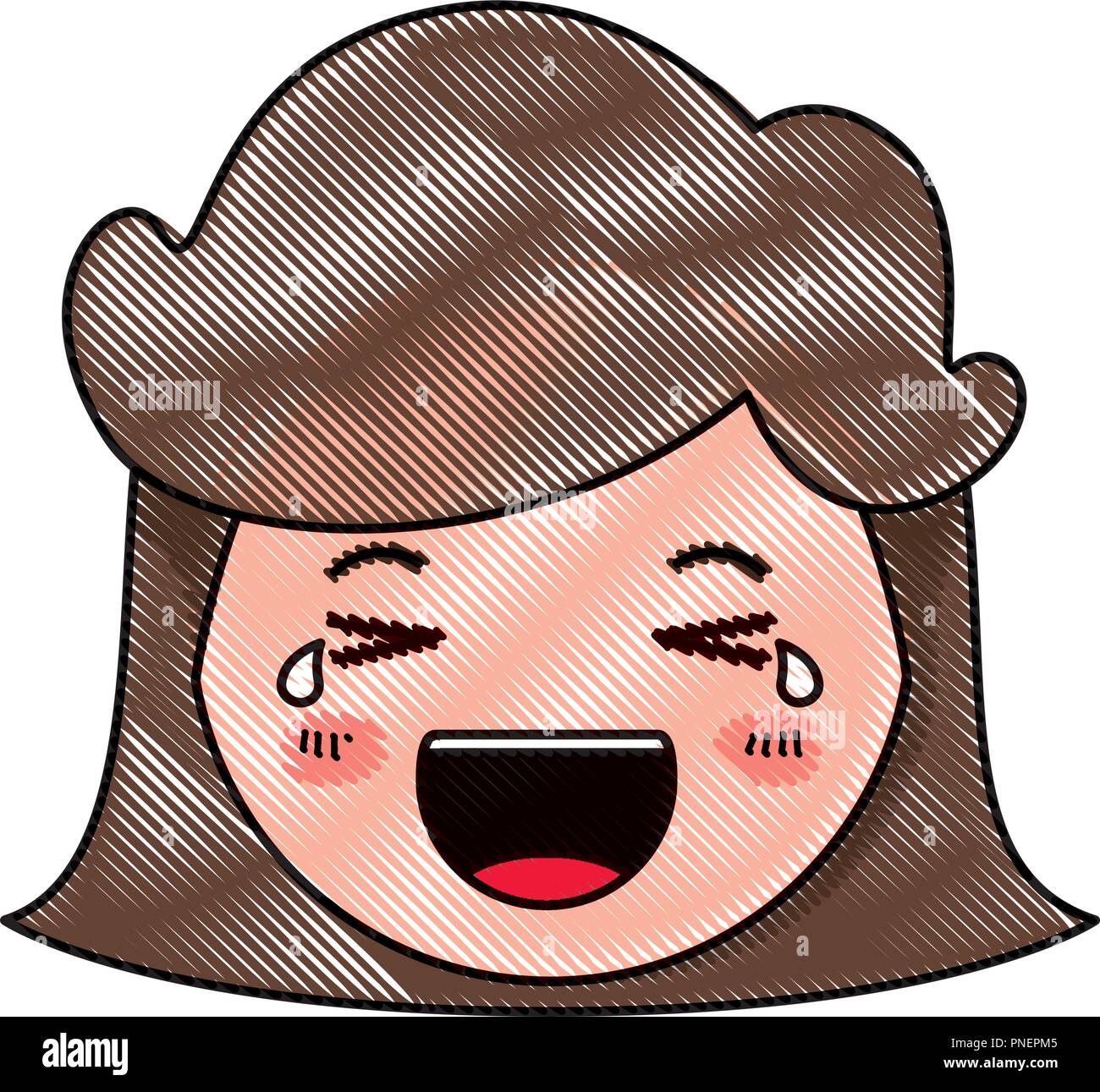 cartoon woman happy head kawaii character Stock Vector Image & Art - Alamy