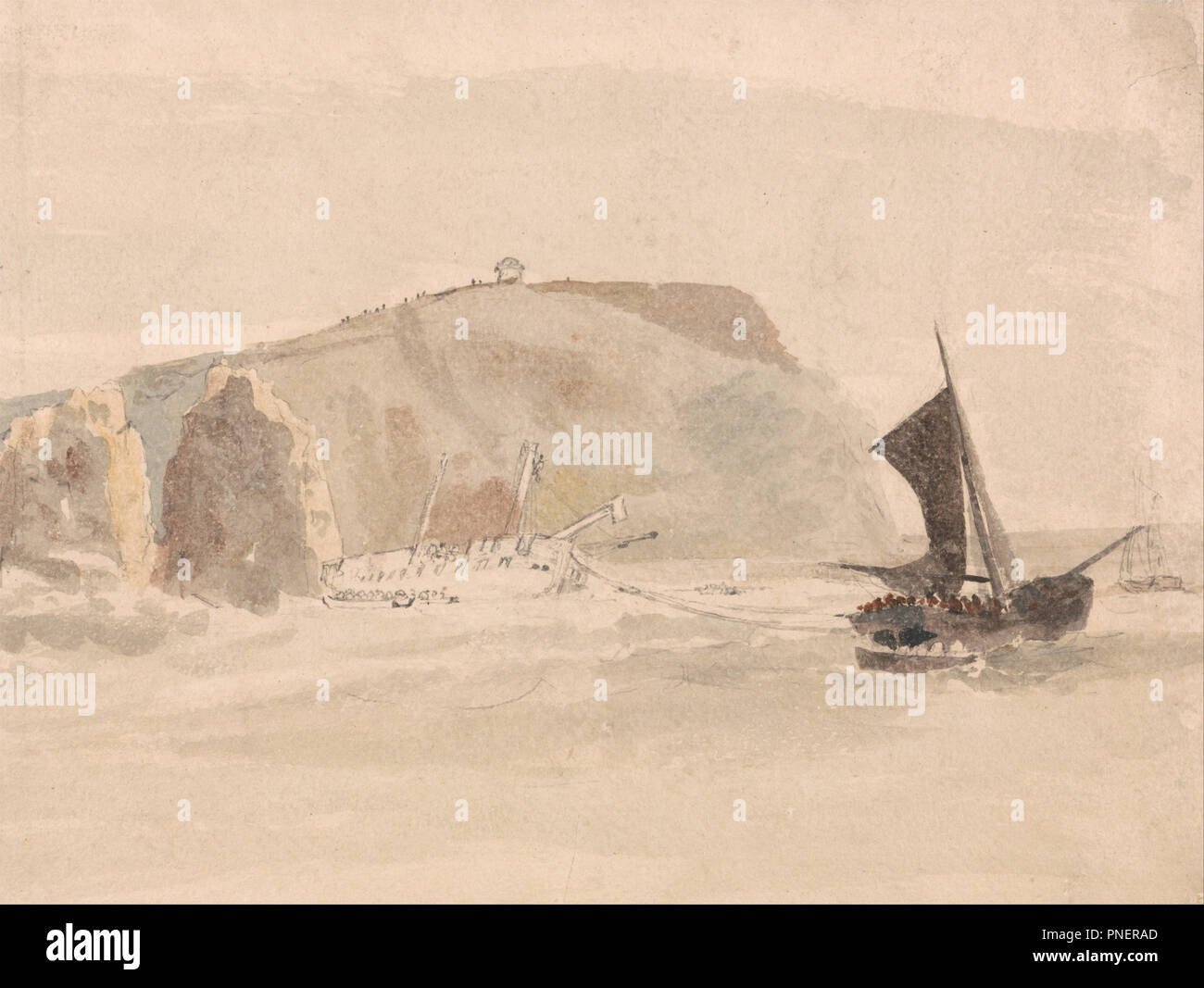 Shipwreck off the Needles, Isle of Wight. Drawing. Graphite and ...