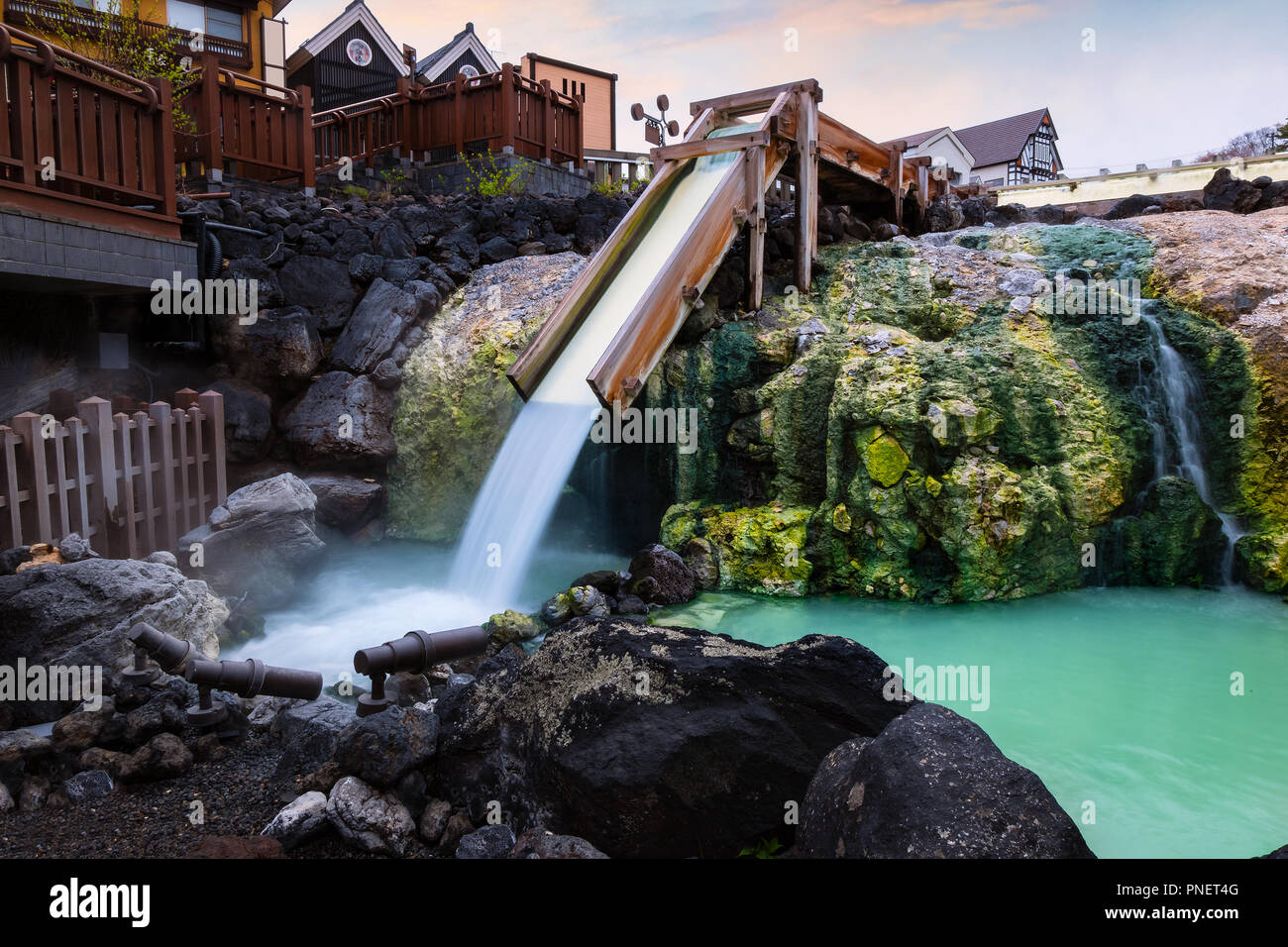 Yubatake Hotspring at Kusatsu Onsen in Gunma ,Japan GUNMA, JAPAN ...