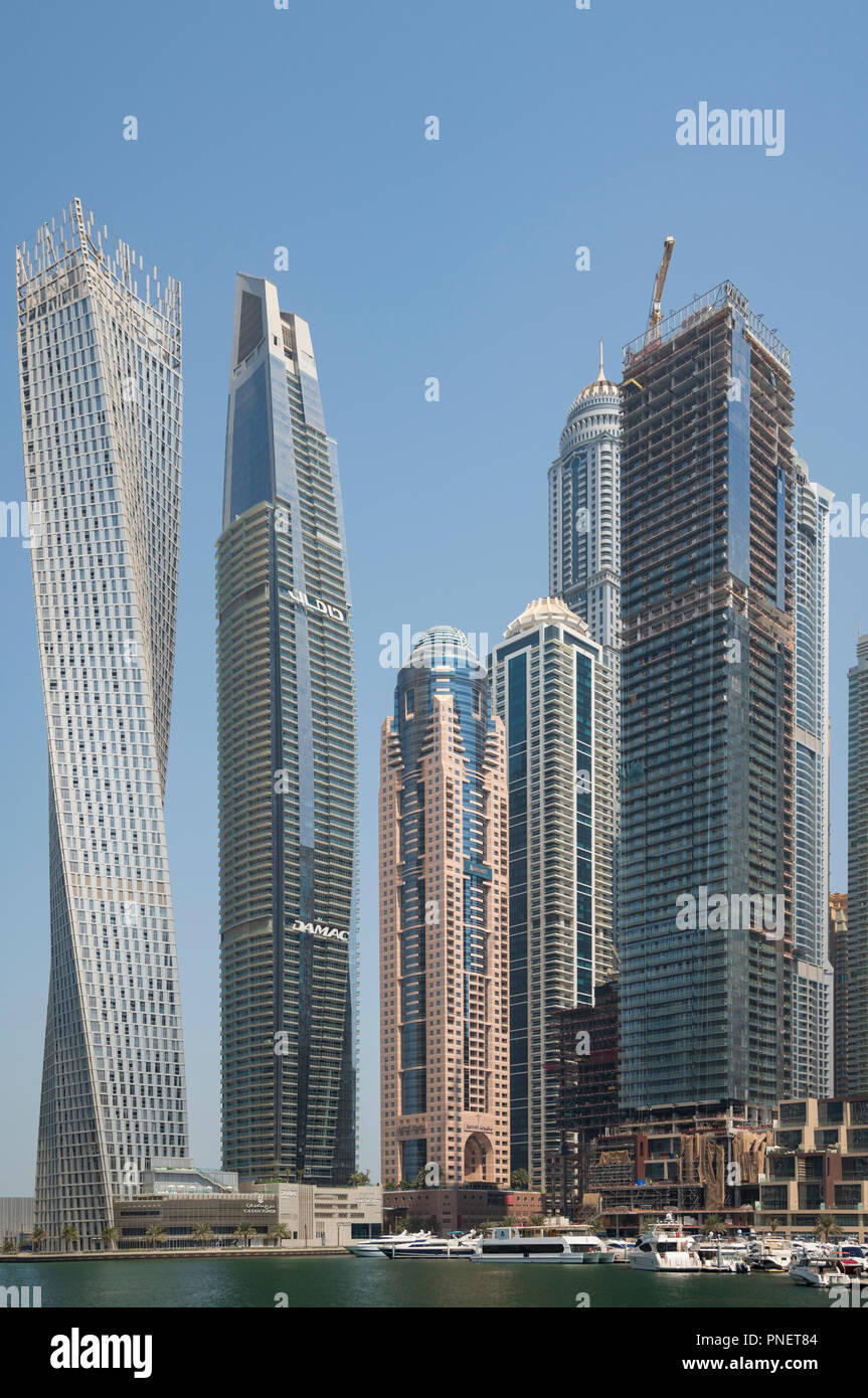 Many high rise apartment towers and skyscrapers in Marina district of ...