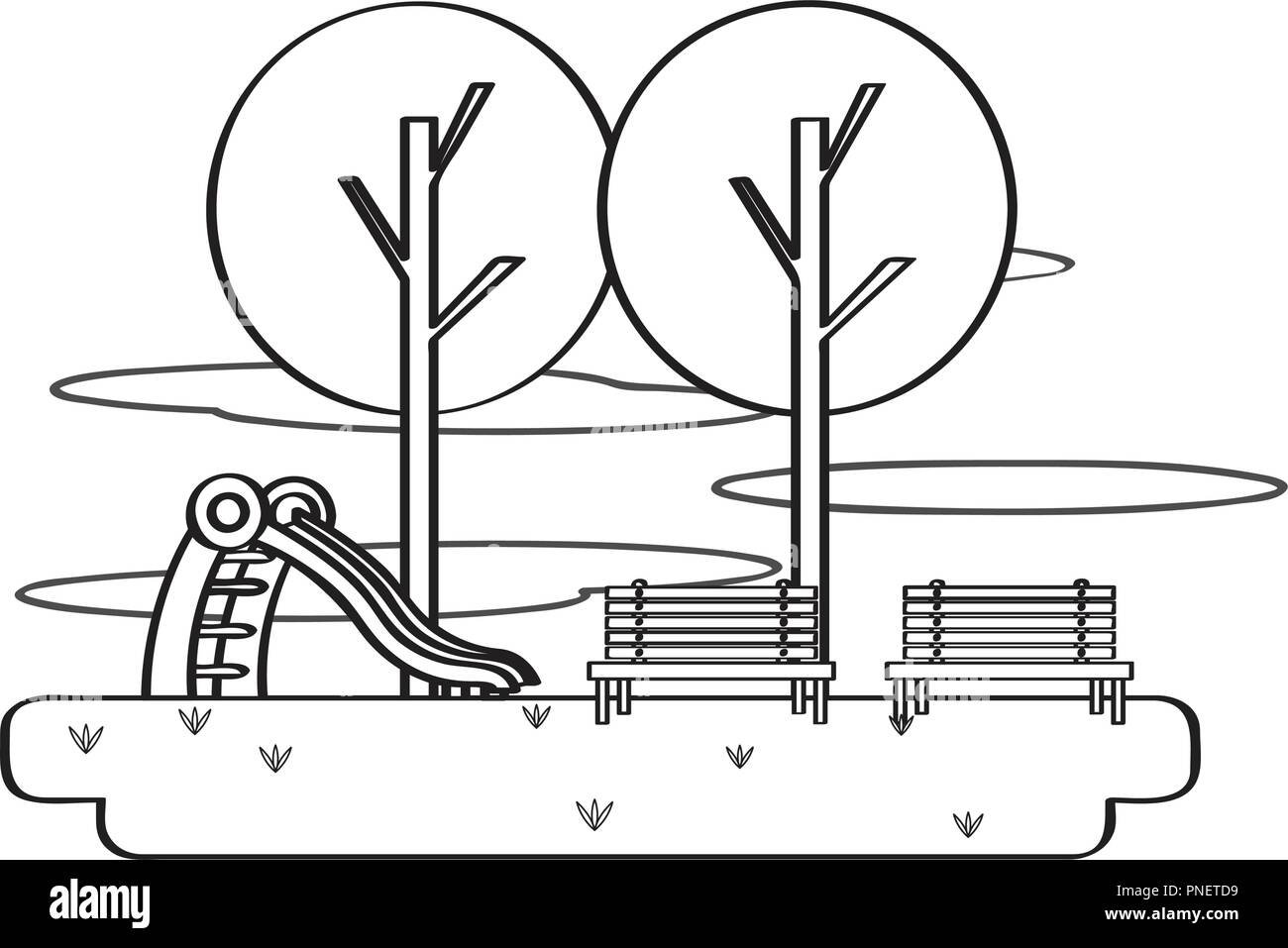 A park slide Black and White Stock Photos & Images - Alamy