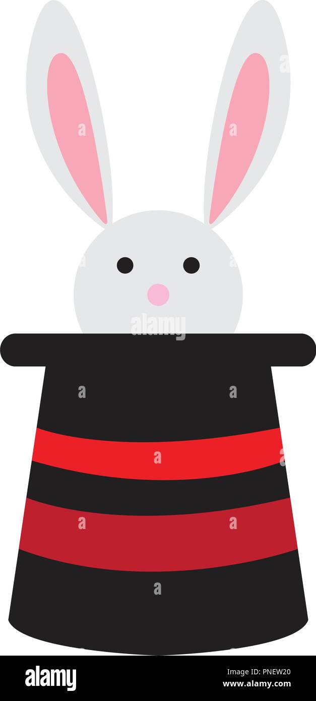 Cute rabbit in a magic hat Stock Vector Image & Art - Alamy