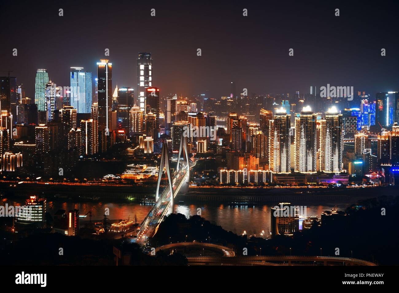 Aerial view of urban buildings and city skyline in Chongqing Stock ...
