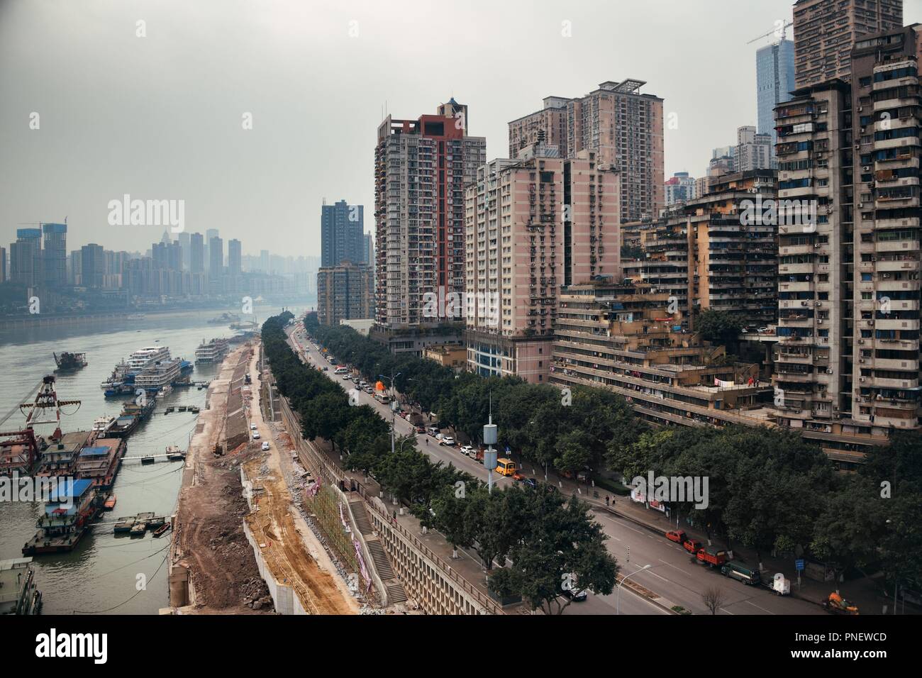 Aerial view of urban buildings and city skyline in Chongqing Stock ...