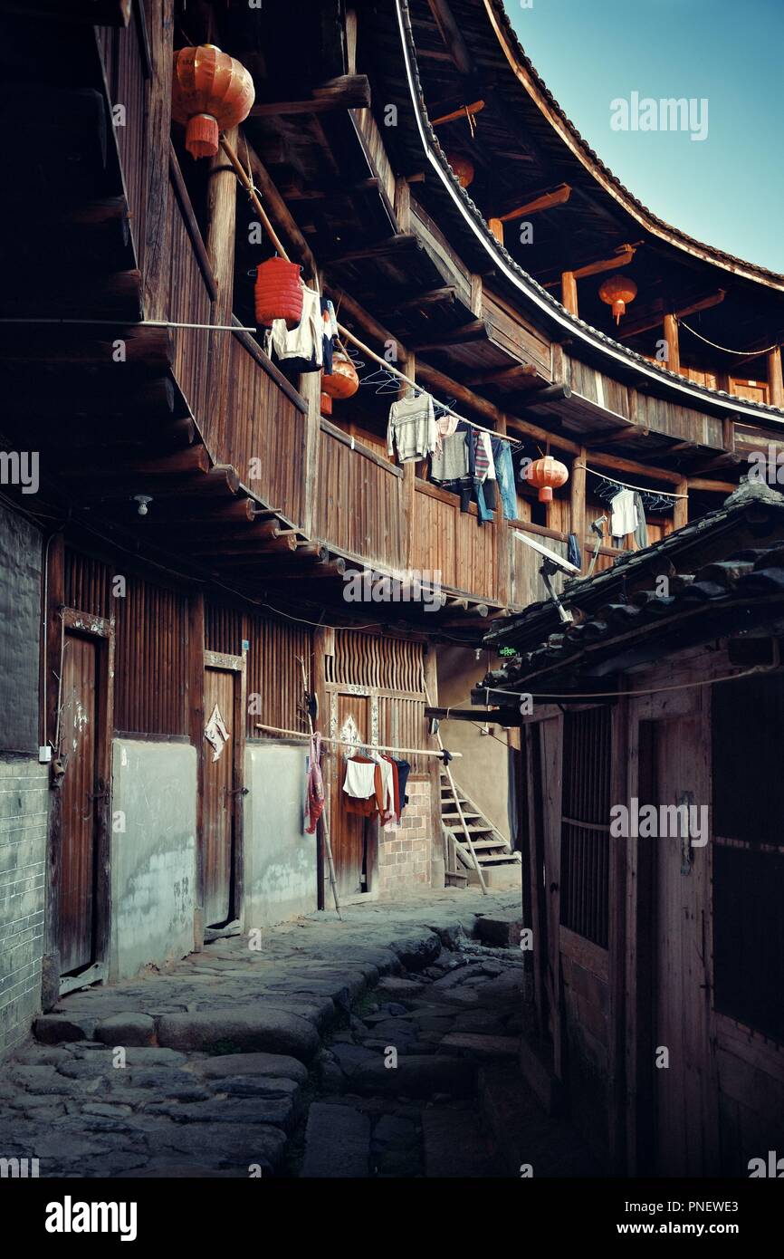 Traditional Tulou building is the unique dwellings of Hakka in Fujian ...