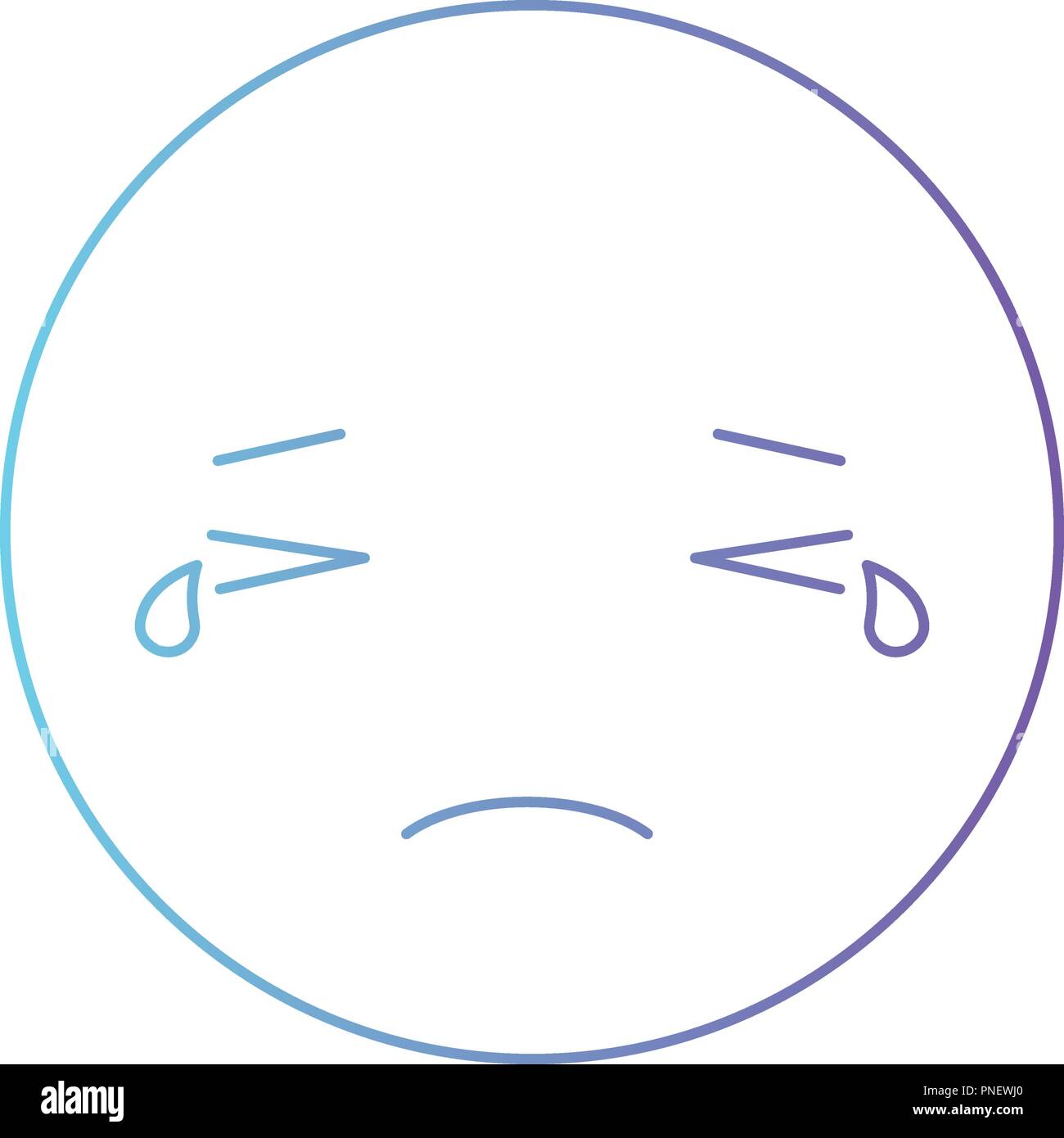 cartoon crying head kawaii character Stock Vector Image & Art - Alamy
