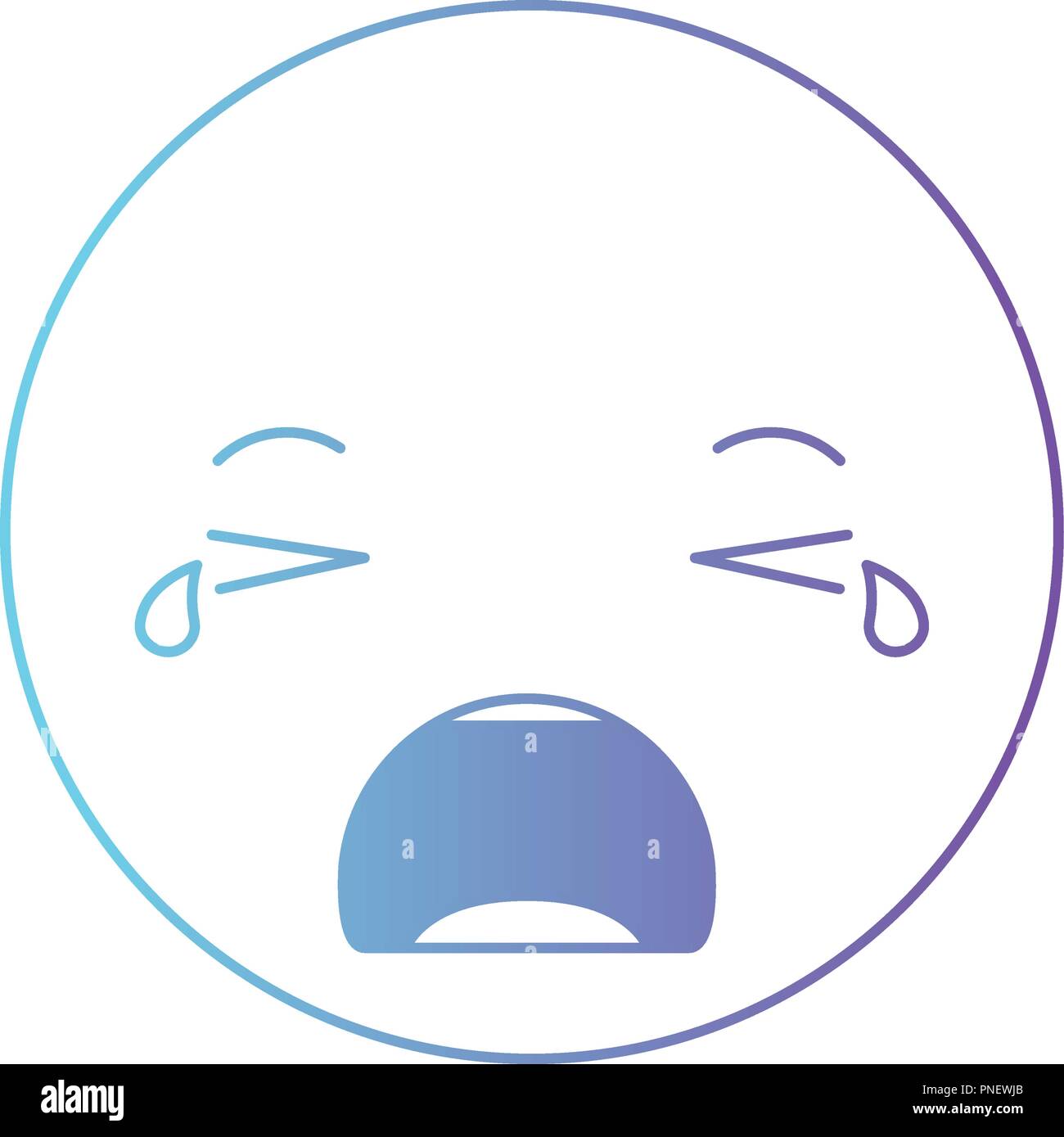 cartoon crying head kawaii character Stock Vector Image & Art - Alamy