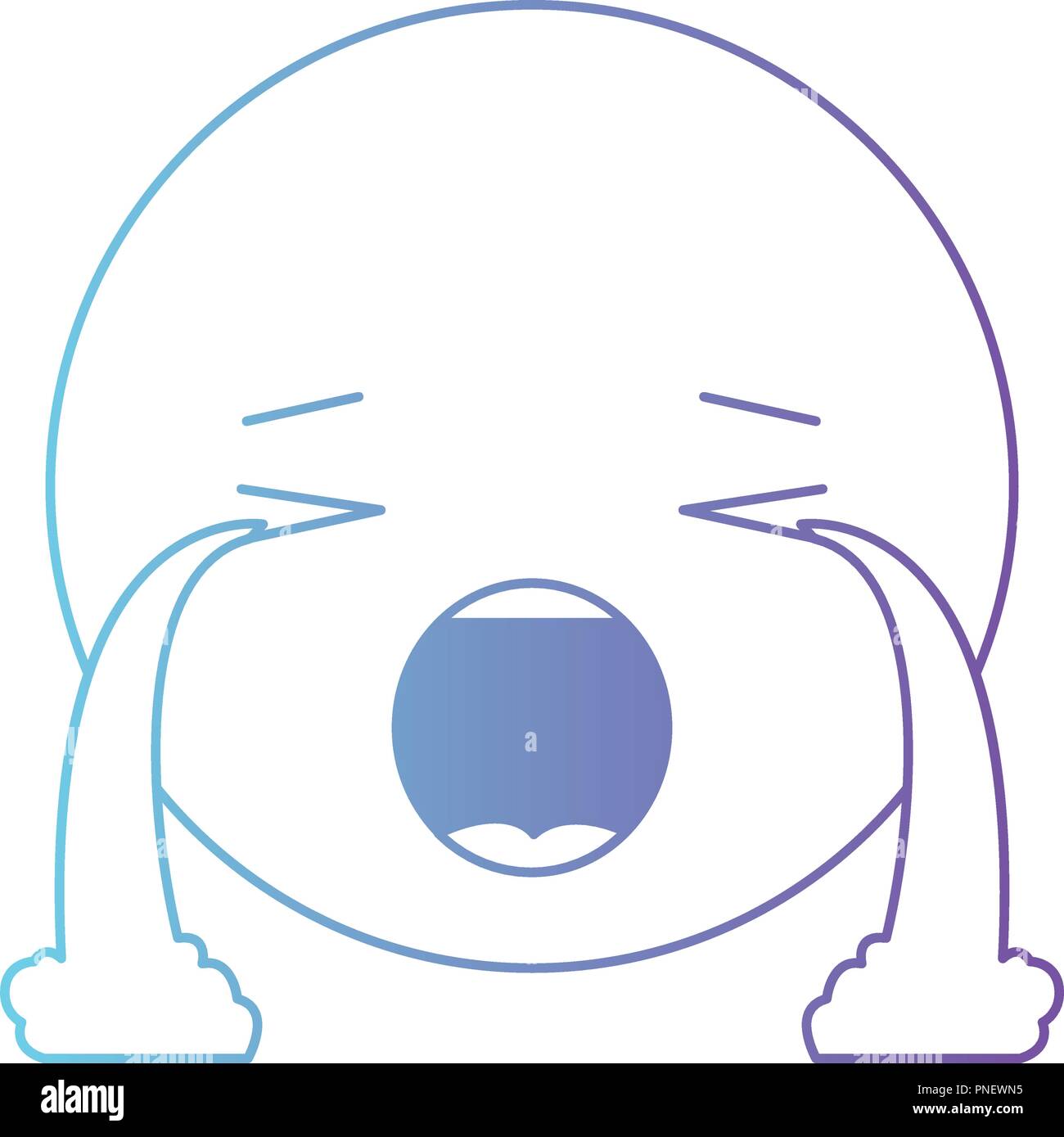 cartoon crying head kawaii character Stock Vector Image & Art - Alamy