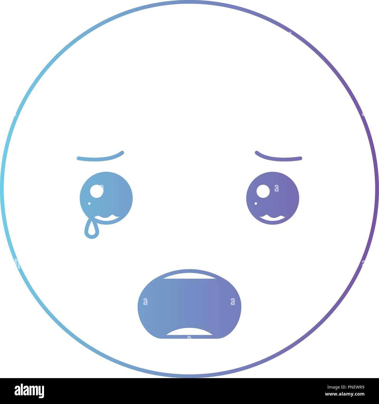 cartoon sad head kawaii character Stock Vector Image & Art - Alamy