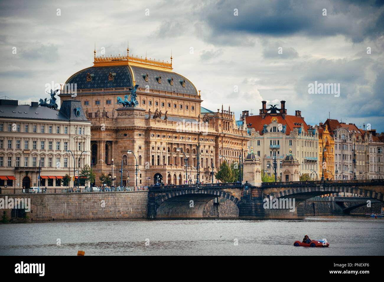 Prague city view with historical buildings in Czech Republic Stock ...