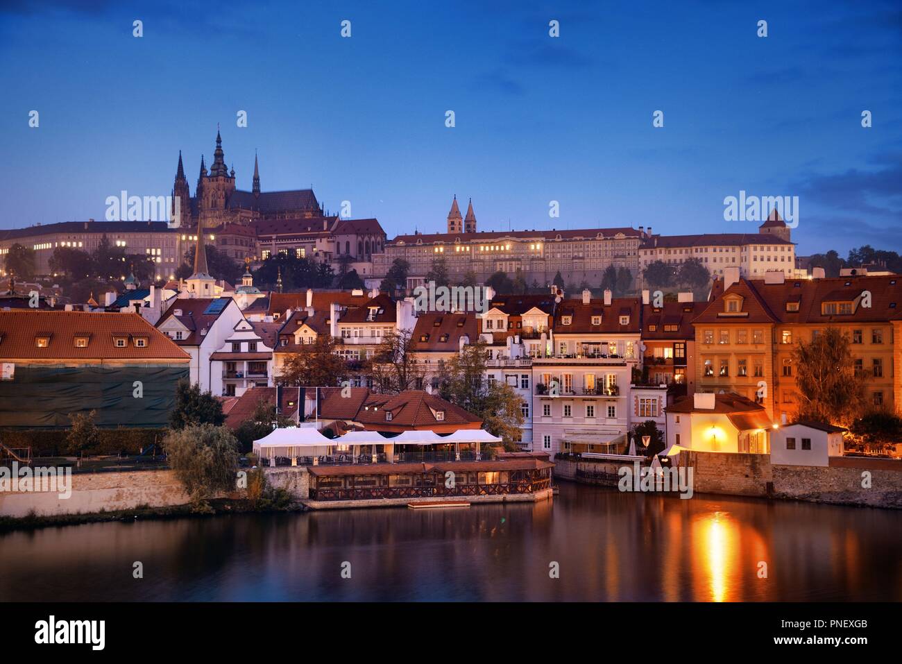Prague city view with historical buildings in Czech Republic Stock ...