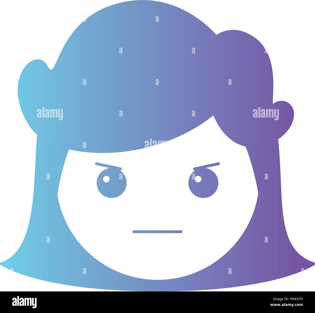 cartoon woman angry head kawaii character Stock Vector Image & Art - Alamy