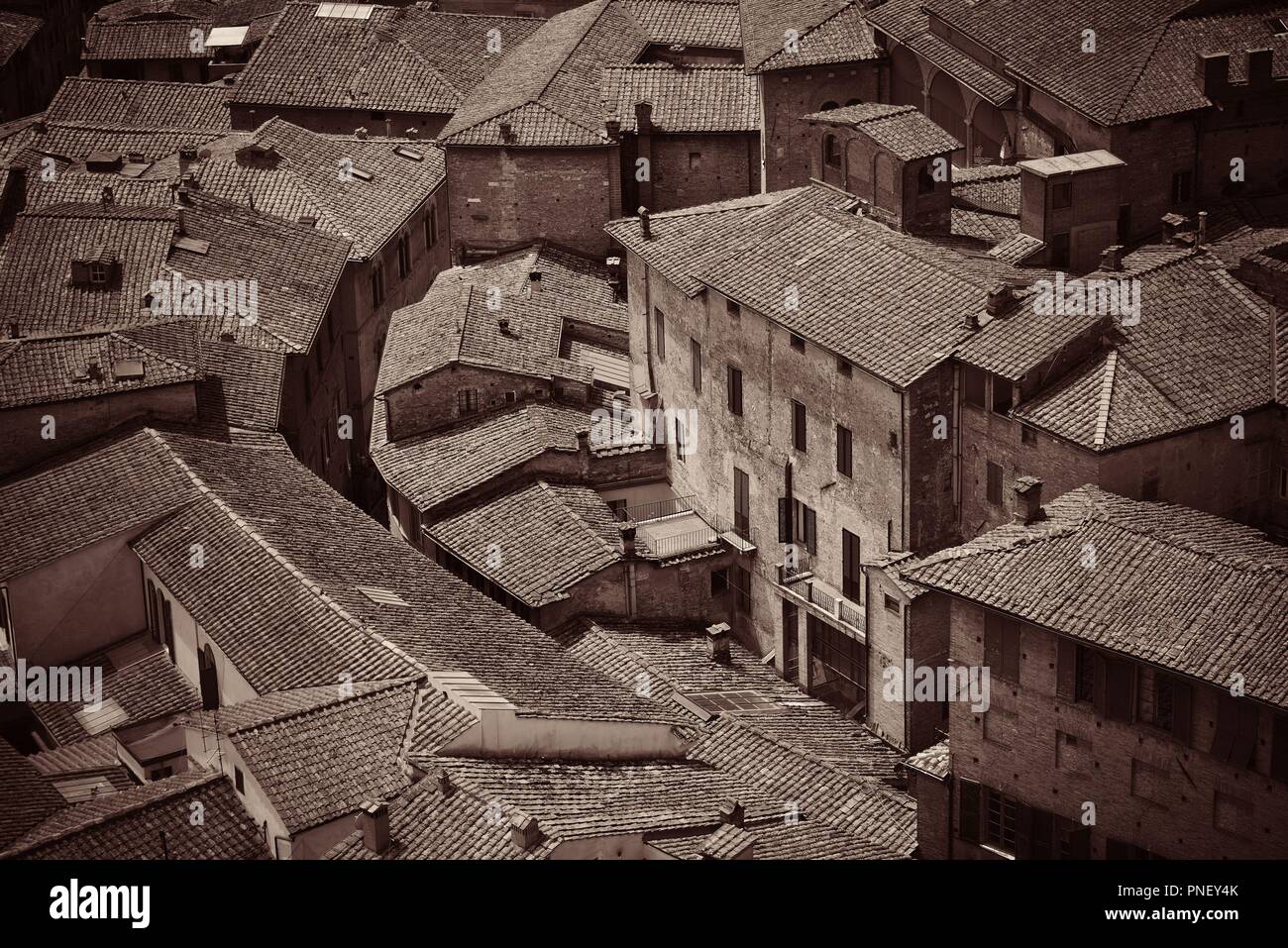 Medieval town Siena rooftop view with historic buildings in Italy Stock ...